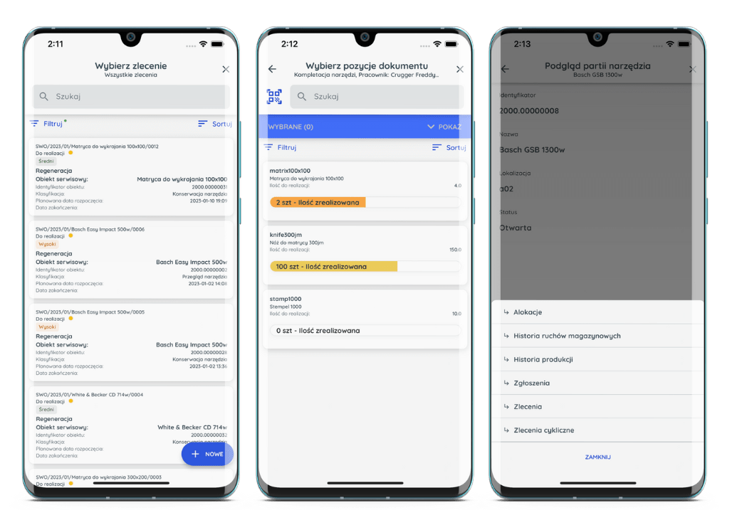 XPRIMER mobile app for production - eq system